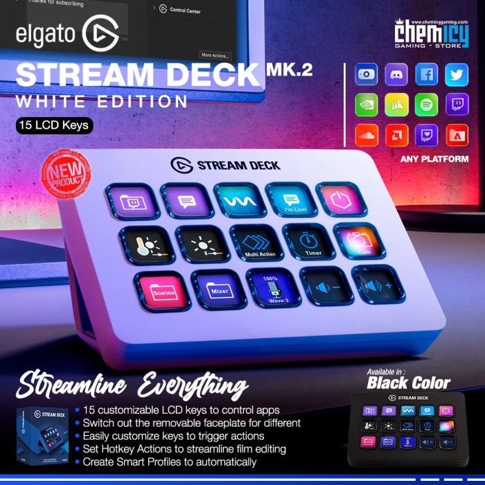 Jual Elgato Stream Deck Mk 2 15 Lcd Keys Live Controller Shopee Indonesia