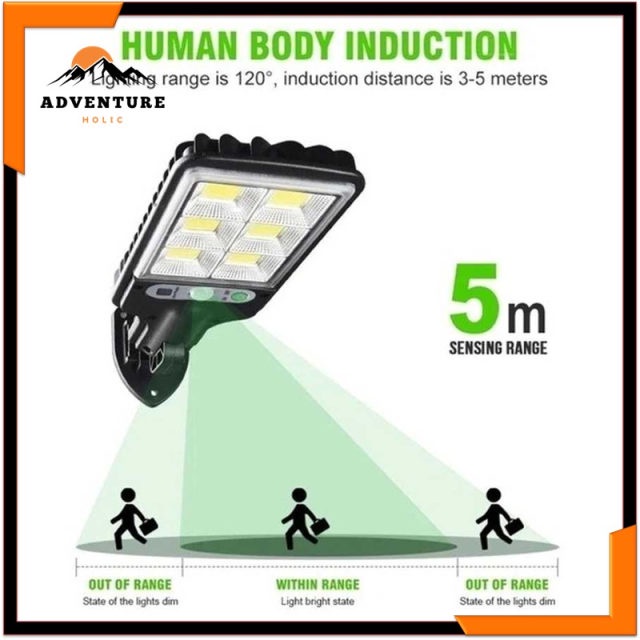 Jual Allilit Lampu Outdoor Solar Panel Lamp PIR Sensor 108 COB 9 Lights ...