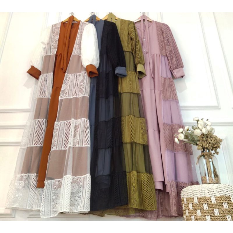Jual GAMIS CRINGKLE KOMBI TILE/SET 2IN1 TILE/GAMIS ROMPI TERPISAH/BARU ...