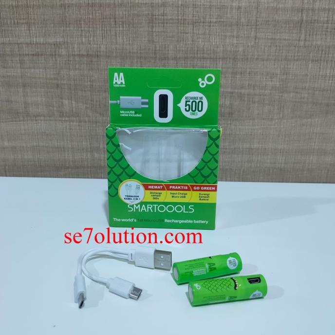 Jual Smartoools Rechargeable Baterai Kabel Micro USB AA 1000 mAh ...