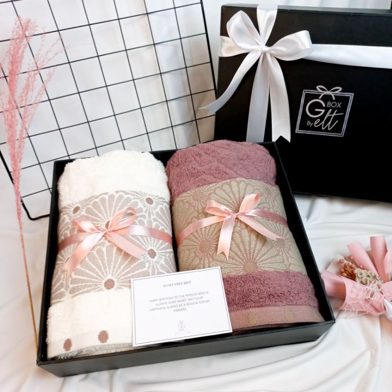 Jual GIFT BOX HAMPERS HANDUK COUPLE 70x140cm KADO HADIAH PERNIKAHAN ...
