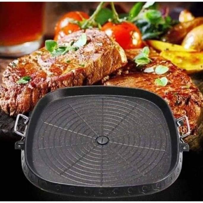Jual BULGOGI PAN SEGI ALAT PANGGANG BAKAR KOREAN BBQ GRILL PAN 32 CM ...