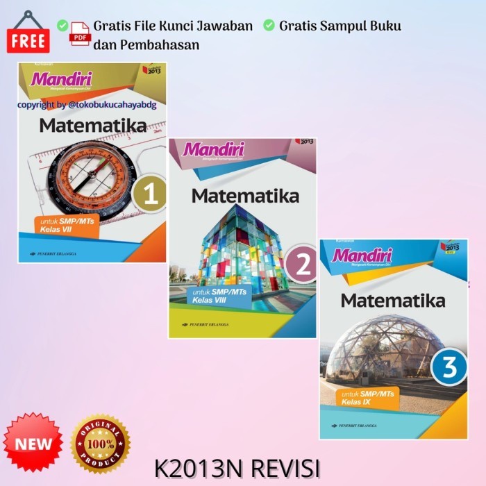 Jual Diskon Spesial Buku Mandiri Matematika Smp Kelas 7 8 9 K13N Erlangga Original Baru Terbaru ...