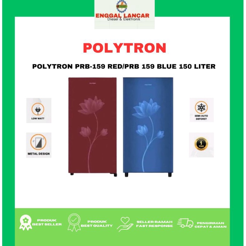 Jual KULKAS 1 PINTU POLYTRON PRB-159/PRB 159 KAPASITAS 150 LITER ...