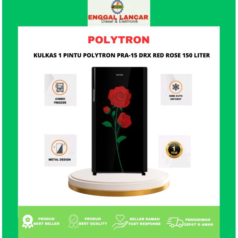 Jual KULKAS 1 PINTU POLYTRON PRA-15 DRX RED ROSE 150 LITER | Shopee ...