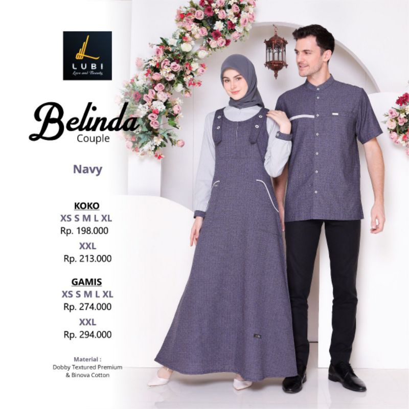 Jual Lubi Belinda Couple Lubi Couple Belinda Gamis Motif Koko Motif ...