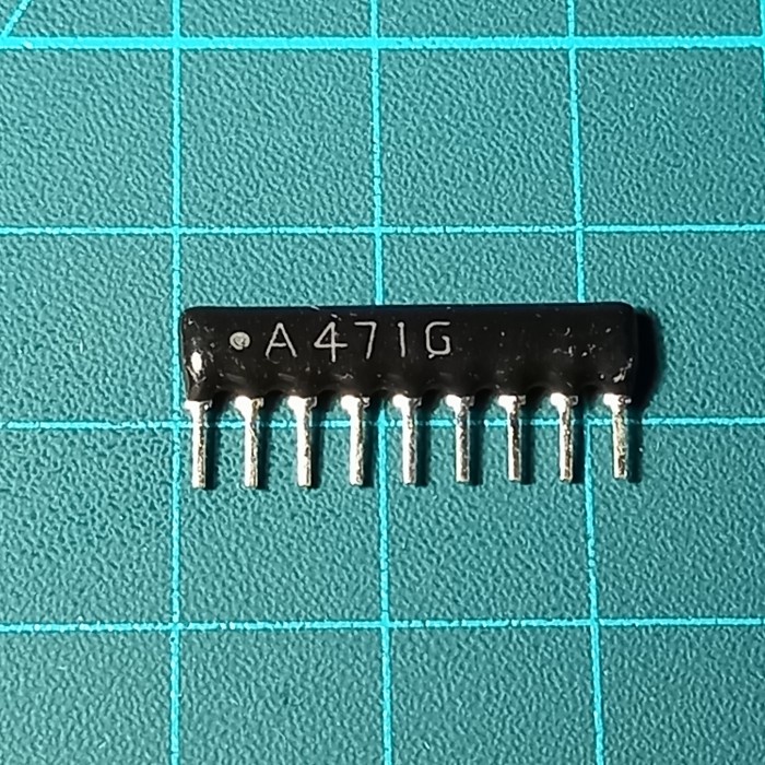 Jual Resistor Pack Network 470R 470 Ohm 9pin Respack toleransi 2% A471G ...