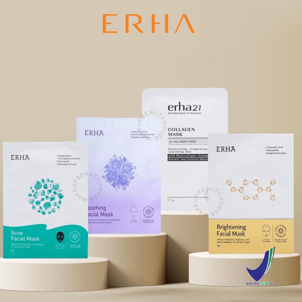 Jual [KODE QVK9D] ERHA Facial Mask Series - Acne | Brightening ...