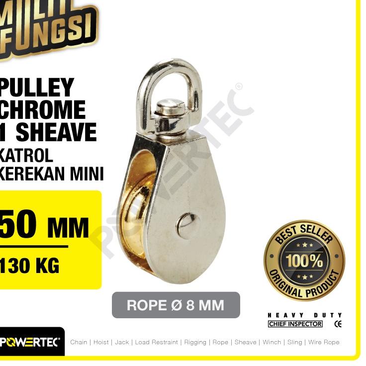 Jual Packing POWERTEC Small Pulley Chrome Katrol Kerekan 50mm 2" - 1 ...