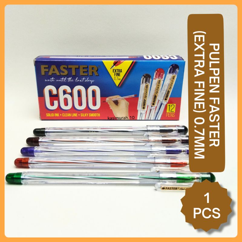 Jual Pulpen Faster Hitam / Pen C600 Faster / Pulpen Sekolah dan Kantor ...