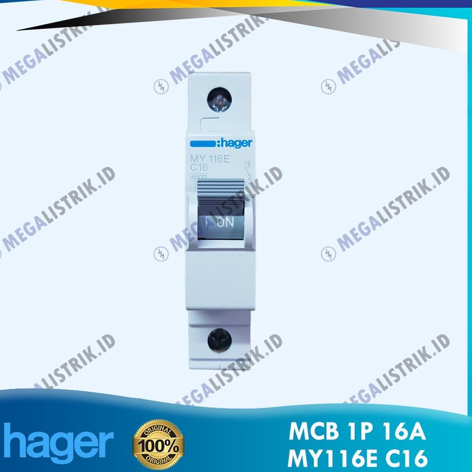 Jual Promo HAGER MCB 1P 16A / 1 PHASE 16 AMPERE / 16 A 4.5KA SNI MY116E C16 | Shopee Indonesia