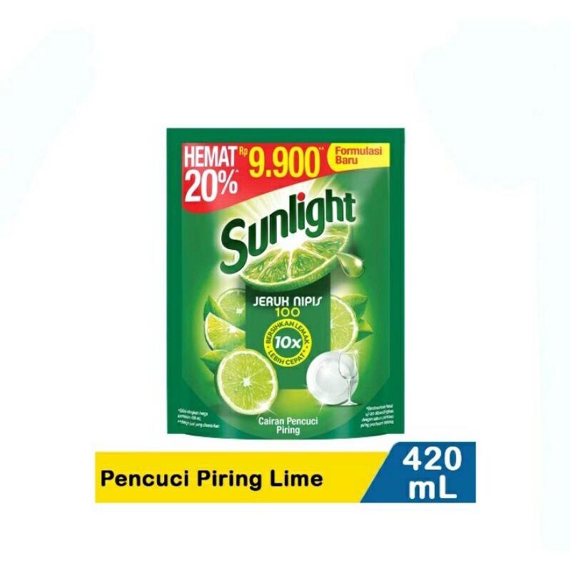 Jual Sunlight Pencuci Piring Lime 420mL | Shopee Indonesia