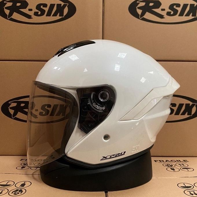 Jual HELM RSIX XPRO PEARL WHITE | R-SIX HELM HALF FACE SNI | Shopee ...
