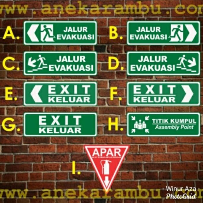 Jual Sign Jalur Evakuasi Dan Rambu Exit. Acrylic Ukuran 30 X 10 Cm ...