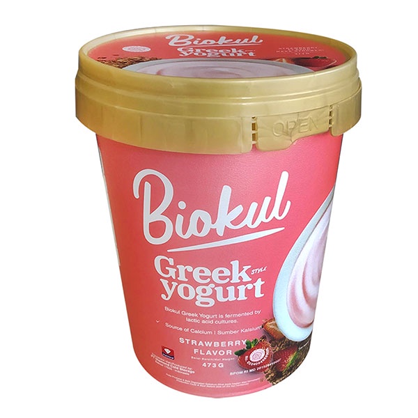 Jual BIOKUL GREEK YOGURT STRAWBERRY 473 GR | Shopee Indonesia