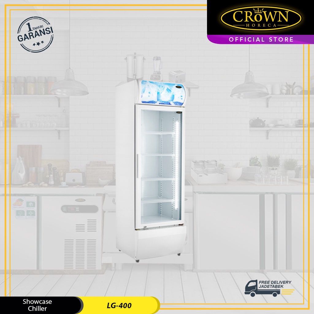 Jual CROWN HORECA - Showcase Chiller LG-400 - Lemari Kulkas Kaca Mesin ...