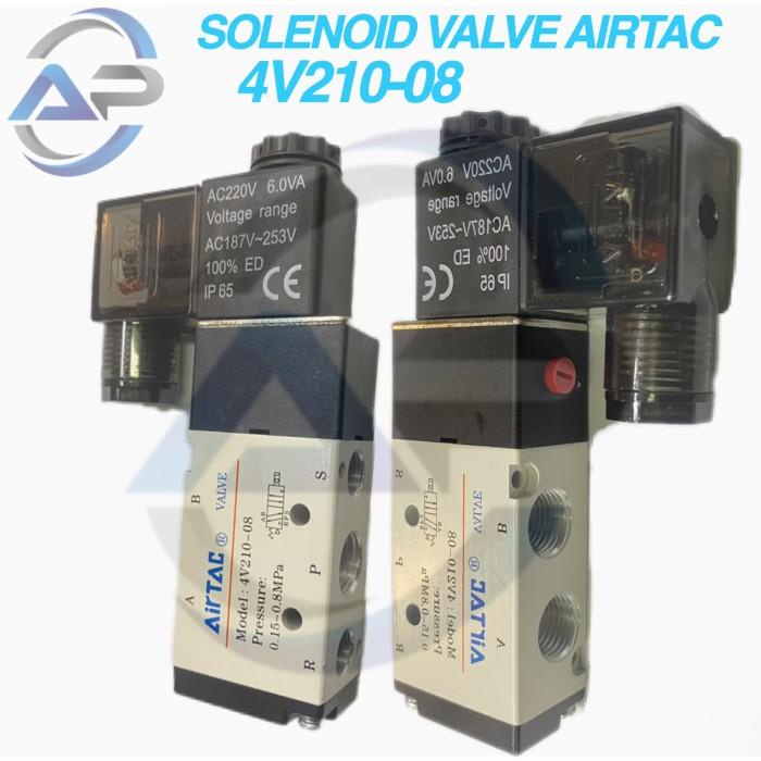 Jual Terlaris Act Solenoid Valve 4V210 08 Airtac 220V Ac / 24 V Dc | Shopee Indonesia