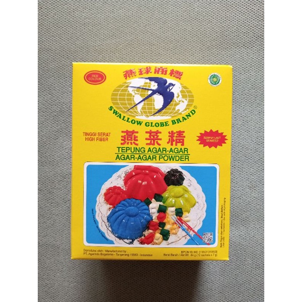 Jual Agar Agar Swallow Globe warna 1 box @12 pcs | Shopee Indonesia