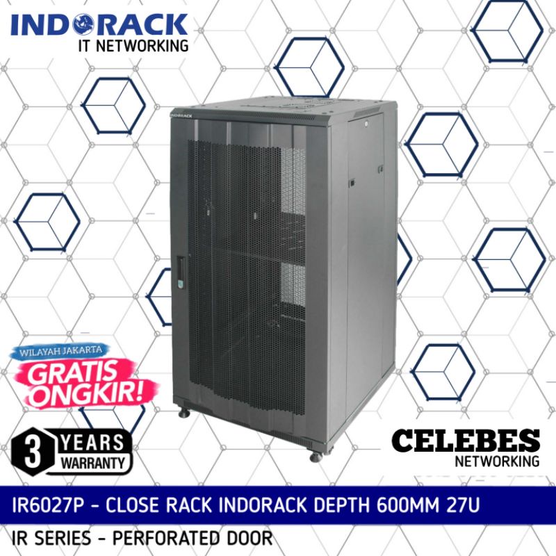Jual IR6027P - Close Rack INDORACK Perforated Door Rak Server 27U Depth ...