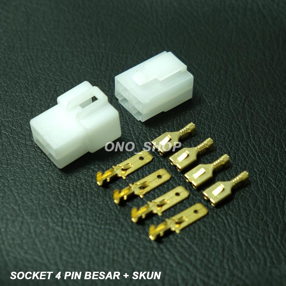 Jual SOCKET KABEL 4 PIN BESAR ( SET + SKUN ) | Shopee Indonesia