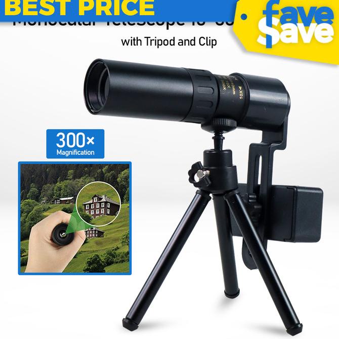 Jual TacRight Monocular Telescope 10-300x40 Zoom with Tripod and Clip ...
