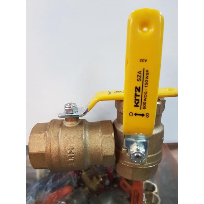 Jual Ball Valve 1 1/4" Kitz 600 W.O.G Brass Full Port Fig Sza / Stop Kran | Shopee Indonesia