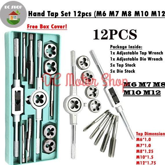 Jual Hand Tap Set Adjustable Hand Tab Dies Set 12Pcs Alat Snai dan Tap ...