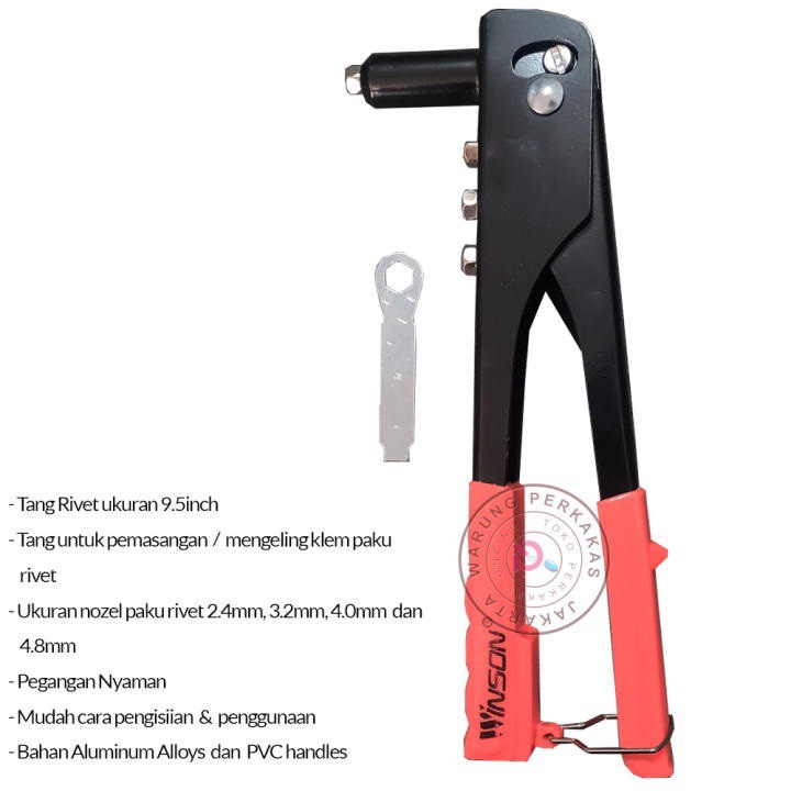 Jual IWA Tang Rivet Hand Rivet 9.5inch Tang Paku Riveter murah dan ...