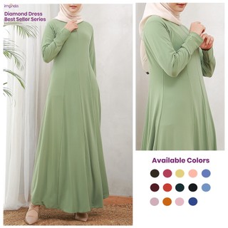 Jual Irnanda Gamis Diamond Dress Polos Jersey Spandex Premium Tebal ...
