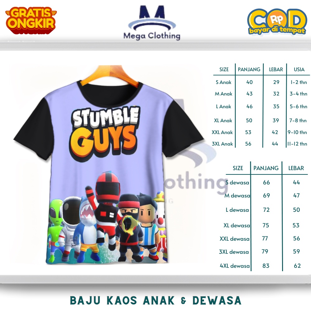 Jual Kaos Stumble Guys Gaming v10 Anak & Dewasa - Baju Couple Anak ...