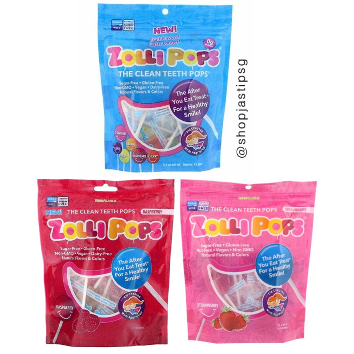 Jual Zollipops The Clean Teeth Pops Permen Lollipops Healthy Candy isi ...