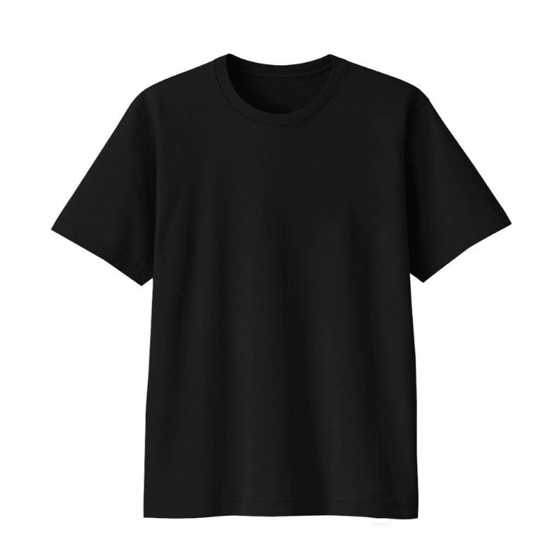 Jual Kaos Polos Pria dan Wanita Warna Hitam Lengan Pendek Leher O-Neck ...