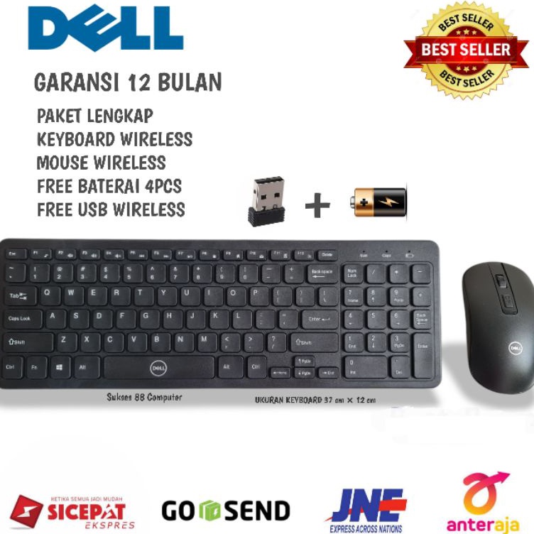 Jual [KODE VTHVU] DELL WIRELESS KEYBOARD AND MOUSE COMBO SET GKM520 ...