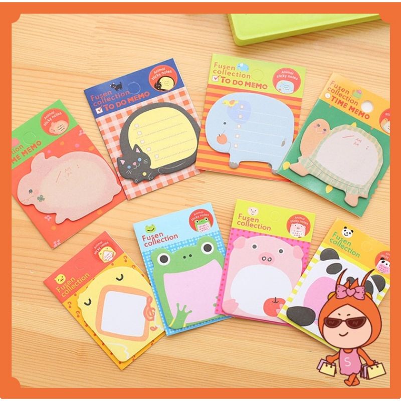Jual Sticky Notes Motif Hewan / Sticky Notes Animal / Tempelan Kertas ...