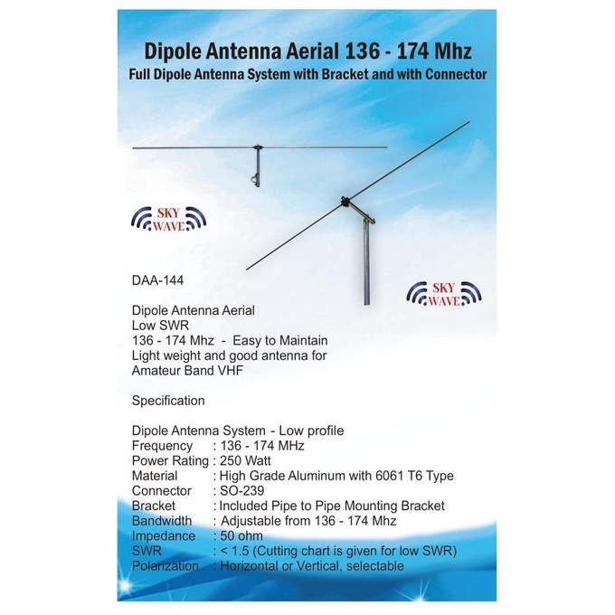 Jual Antena Rumah VHF Amatir Radio 2m 136-174Mhz Rapi Orari HT RIG 2 ...