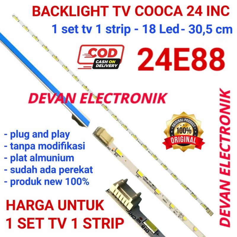 Jual BACKLIGHT TV COOCA 24E88 LED BACKLIGHT STRIP TV COCA 24 INCH 18 ...