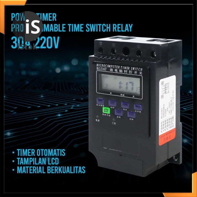Jual CHINT MCB Power Timer Programmable Time Switch Relay 30A 220V ...