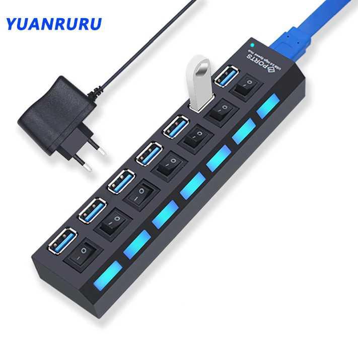 Jual USB Hub 7 Port USB 3.0 High Speed Extender - Y445 | Shopee Indonesia