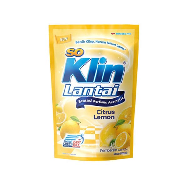 Jual SOKLIN FLOOR CLEANER KUNING POUCH 780 ML - PEMBERSIH LANTAI ...