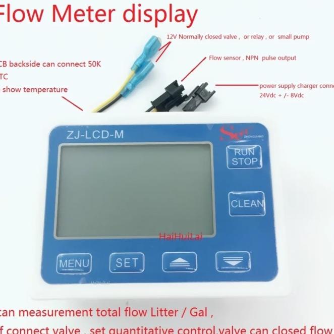 Jual Digital Flow Meter Control Lcd Display+Flow Sensor 1 "+Power ...