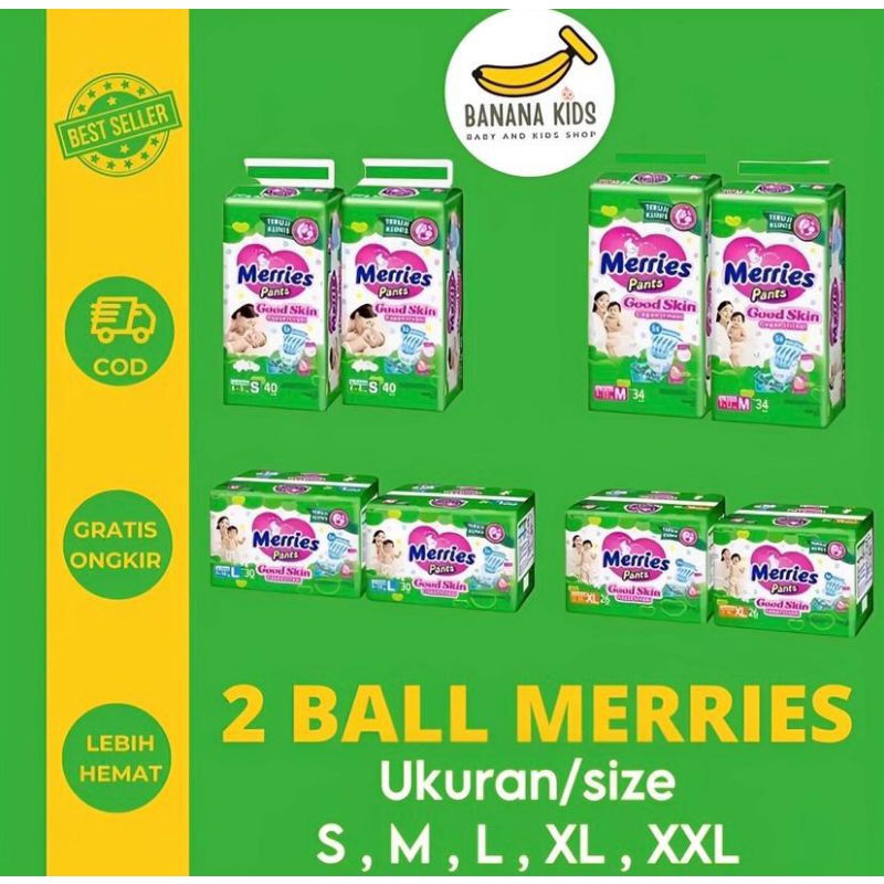 Jual PAKET 2 BALL MERRIES GOODSKIN PANTS Tipe celana ukuran NBS,M,L,XL ...