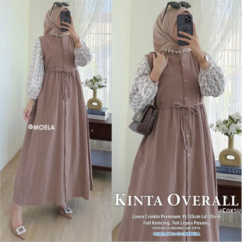 Jual Kinta Overall Full Kancing Tali Lepas Pasang Motif Polos Linen ...