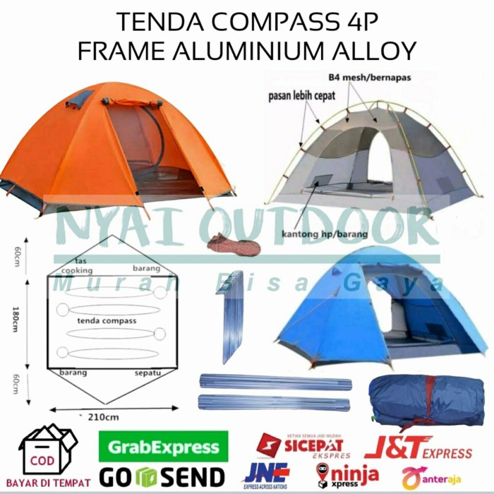 Jual tenda lwy compass 4 0rang Alloy tenda camping hiking | Shopee ...