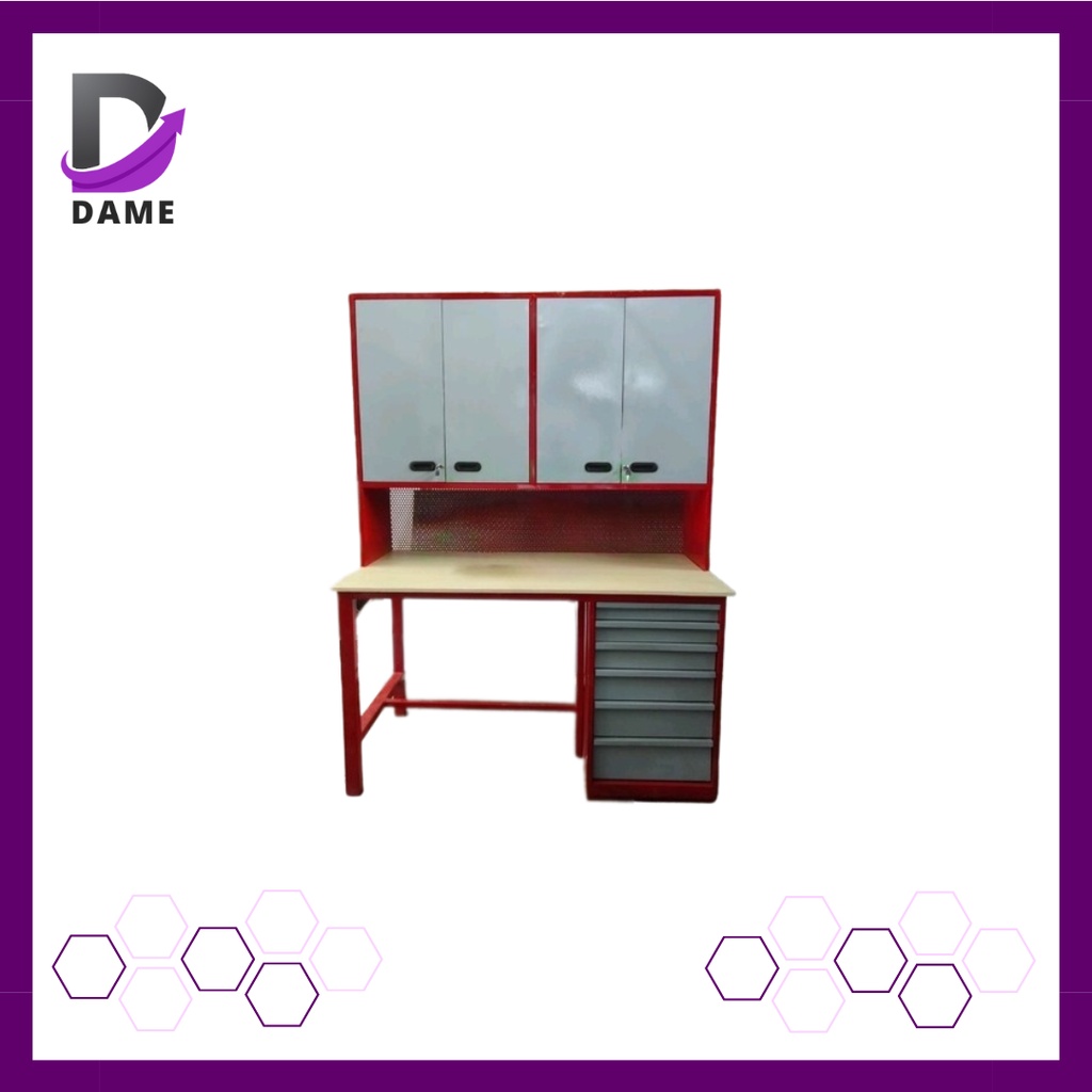Jual Meja Kerja Steel Workbench Workshop Workstation Ekonomis | Shopee ...
