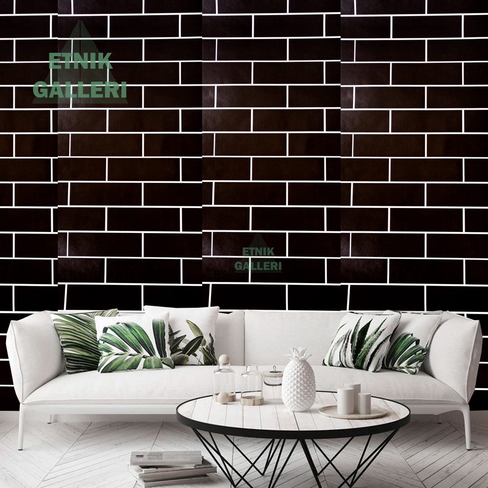 Jual Produk Wallpaper Dinding BATU BATA HITAM Walpaper Sticker Tembok ...