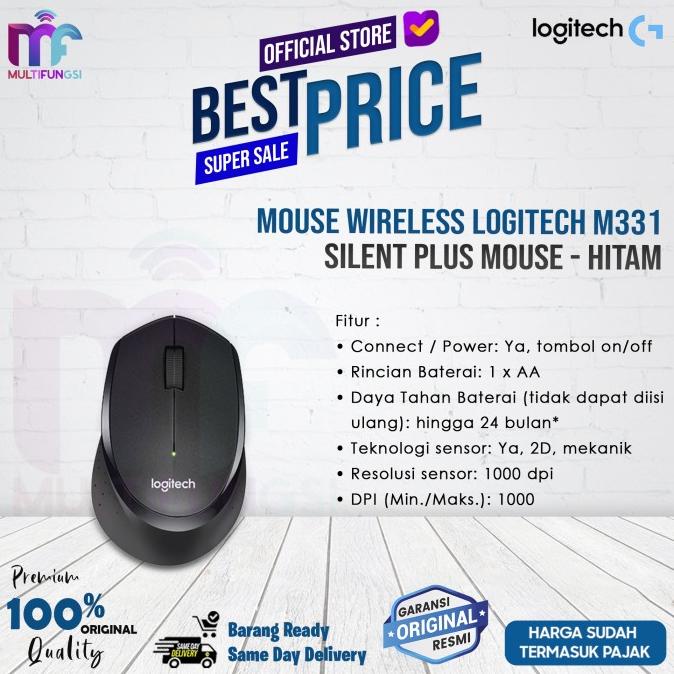 Jual LOGITECH Wireless Mouse Optical M331 SILENT PLUS M-331 BLACK ...
