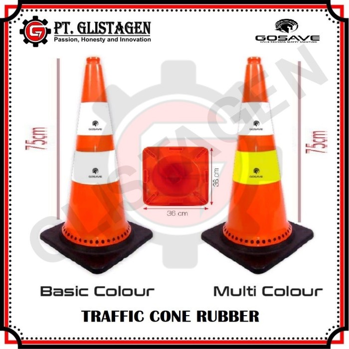 Jual Traffic Cone GoSave 75cm / Kerucut Lalu Lintas / Safety Cone Rubber 75 | Shopee Indonesia