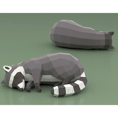 Jual DIY Papercraft Pola 3D Raccoon Sleeping | Shopee Indonesia
