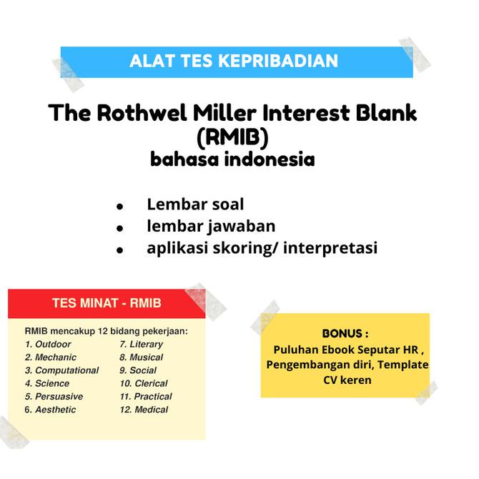 Jual Alat Tes Psikologi The Rothwel-Miller Interest Blank (RMIB ...