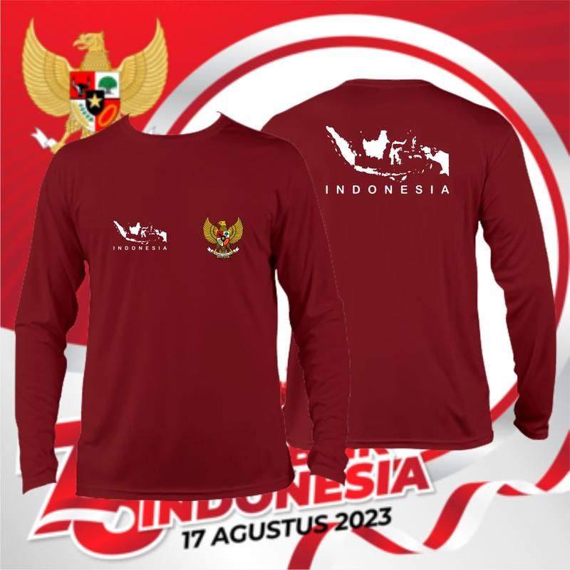 Jual Kaos Distro Kemerdekaan HUT RI 2023 78th kaus Lengan Panjang Dewasa/anak Dirgahayu Atasan ...